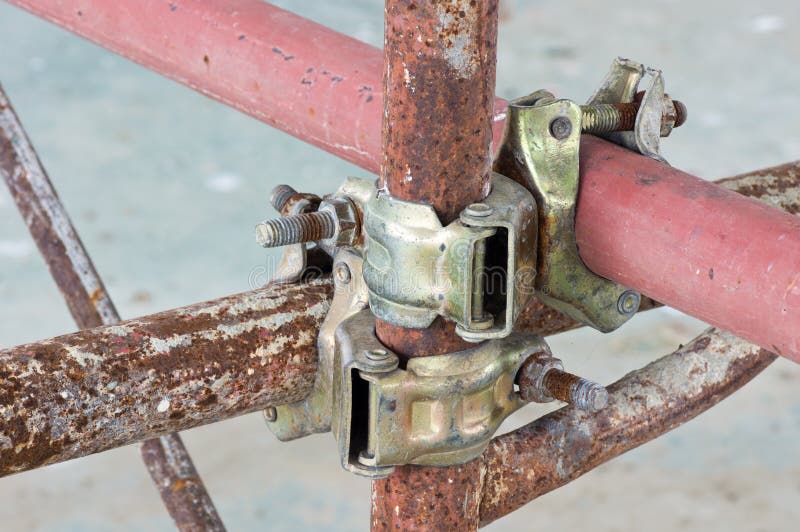Construction Clamp, Detail of Scaffolding Joint Stock Photo - Image of ...