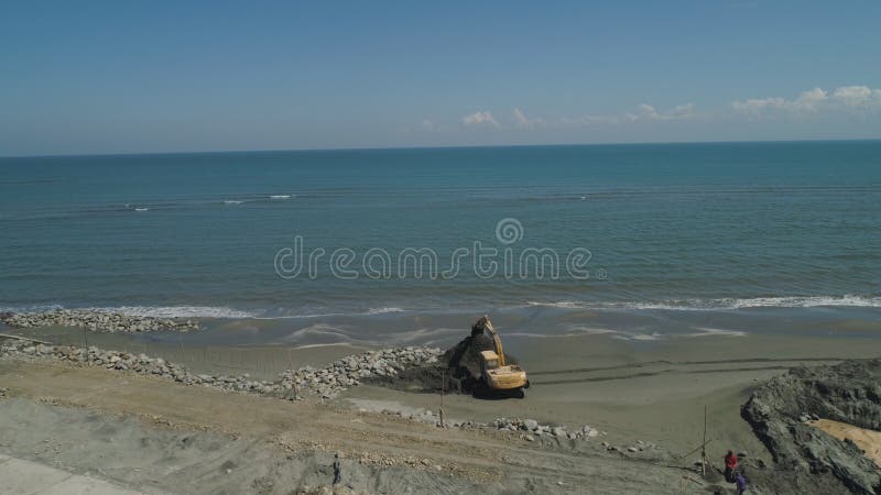 Construction of Protection Against Waves on the Beach Stock Photo ...