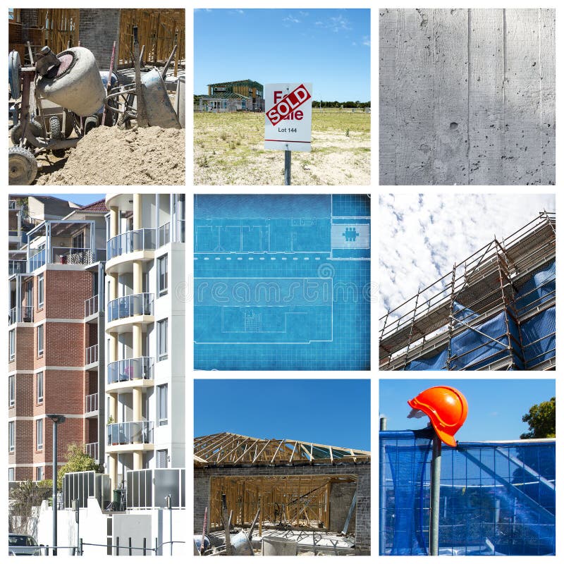 Construction Collage stock image. Image of plan, planning - 33429341