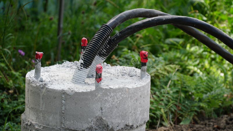 Construction of Communications for the New Road. Cables for Lighting ...