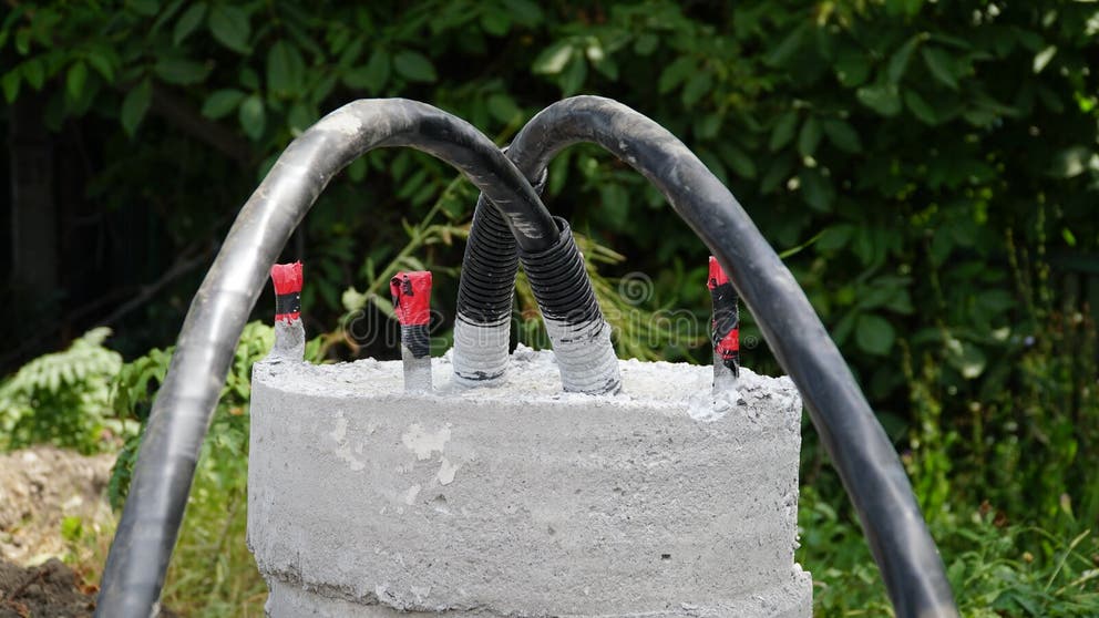 Construction of Communications for the New Road. Cables for Lighting ...