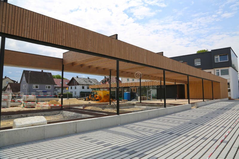 Construction of a Community Building in the Village in Germany. Stock ...