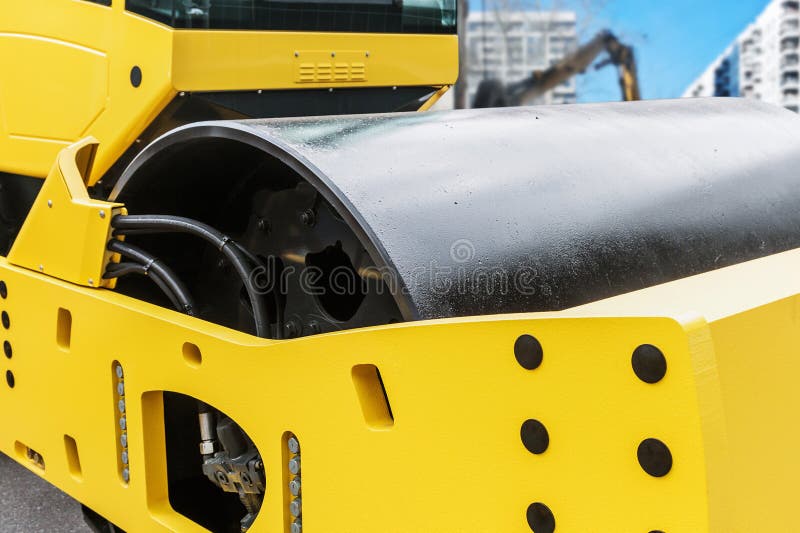 Construction compactor stock photo. Image of land, work - 14390642