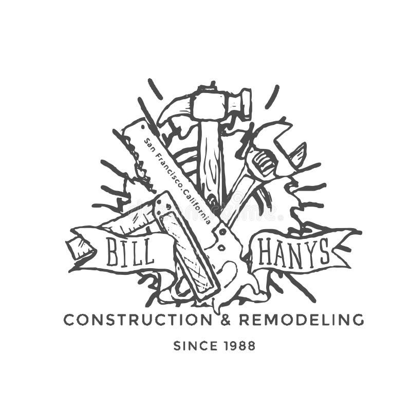 Construction Company Label and Badges. Vector Stock Vector ...