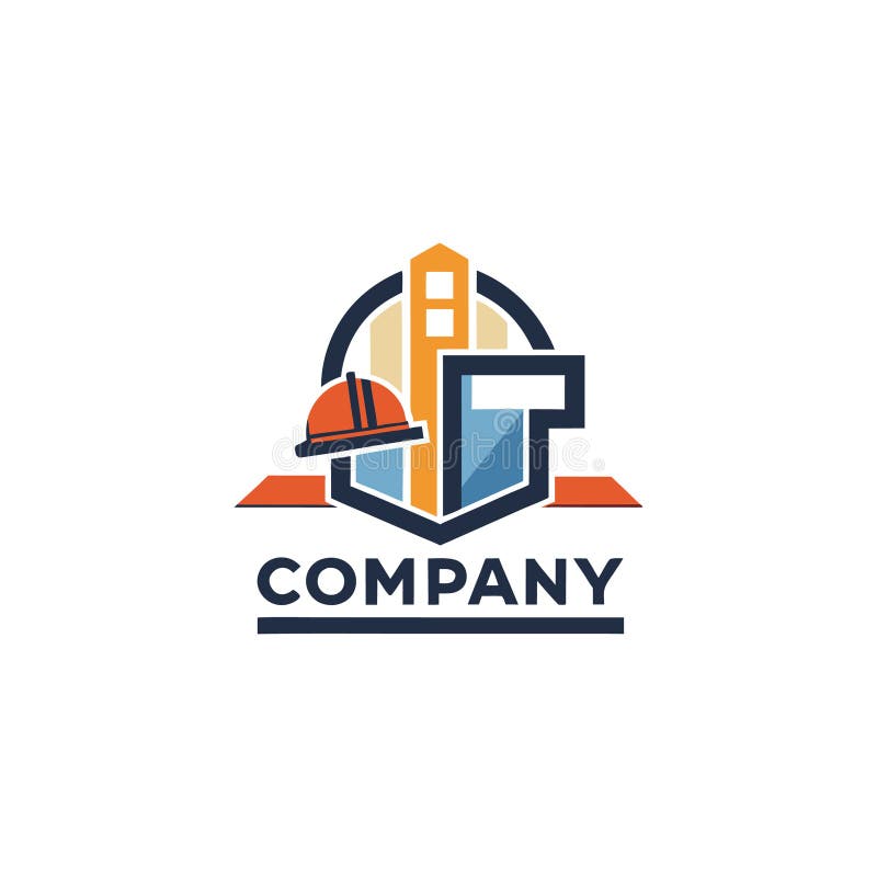 Construction Company Logo with Building, Helmet, and Shield Elements ...