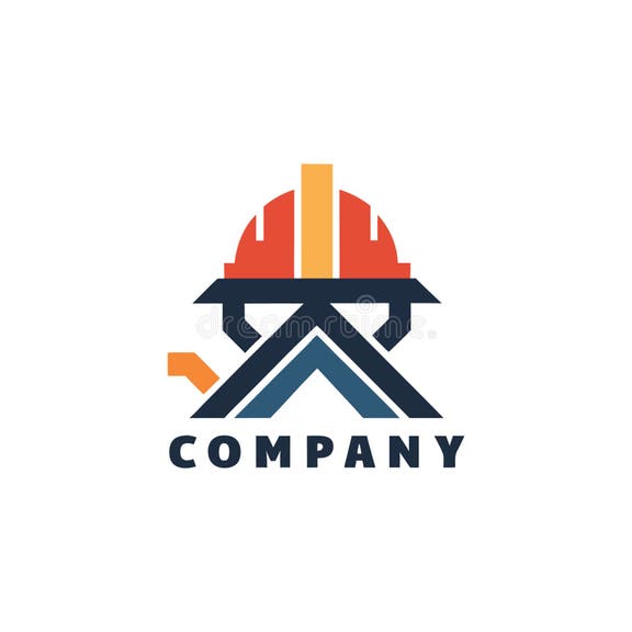 Construction Company Logo Featuring a Hardhat and Infrastructure Stock ...