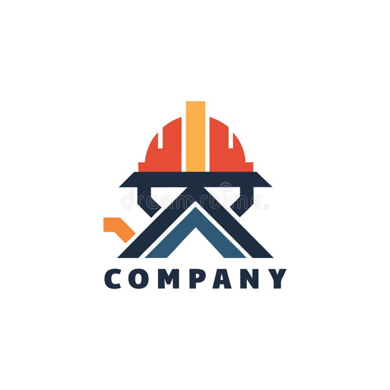 Construction Company Logo Featuring a Hardhat and Infrastructure Stock ...