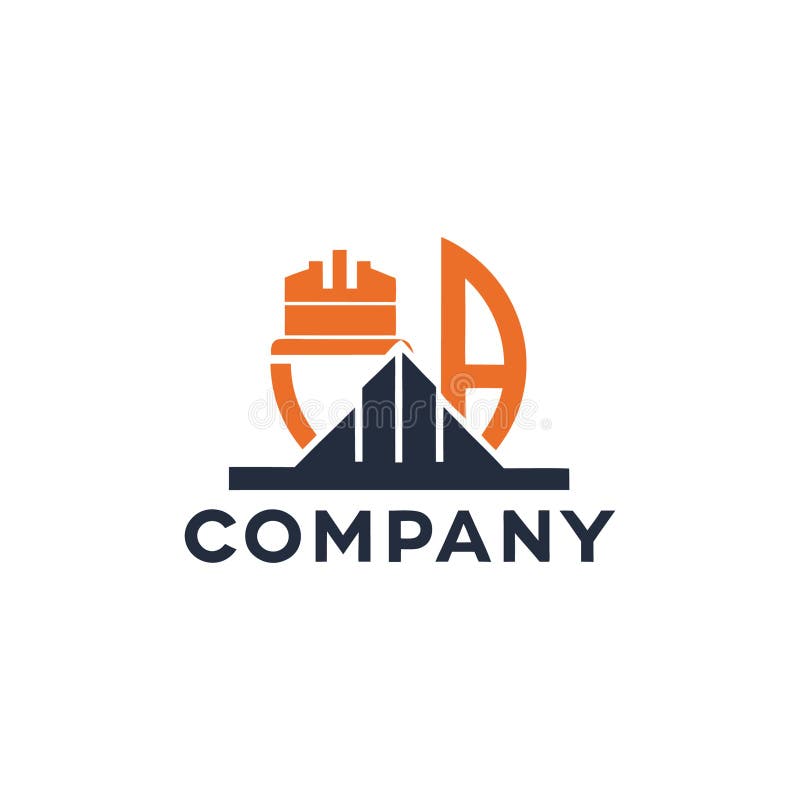 Construction Company Logo with House and Hardhat Graphic Stock Photo ...
