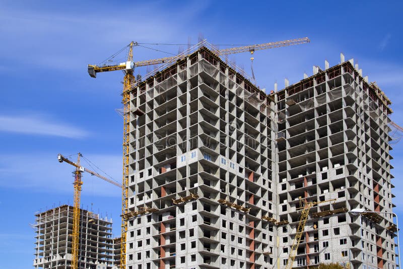 Construction of a Complex of Monolithic, Multi-storey Buildings . Stock ...