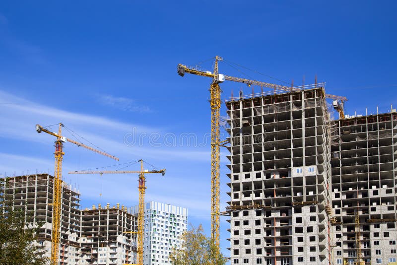 Construction of a Complex of Monolithic, Multi-storey Buildings . Stock ...