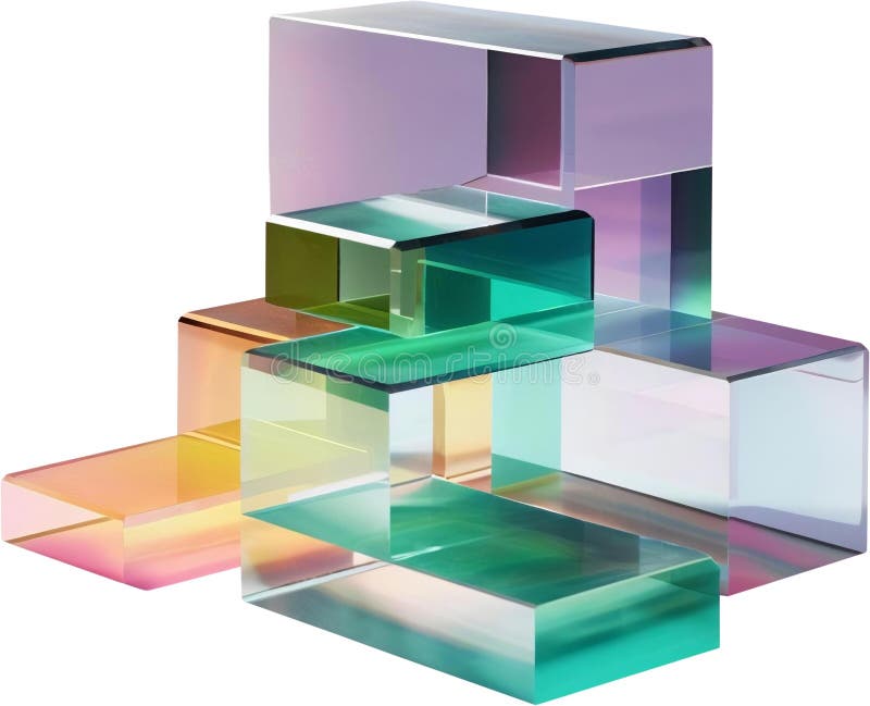 Construction, Composition with Abstract Glass Cubes, AI Generated ...