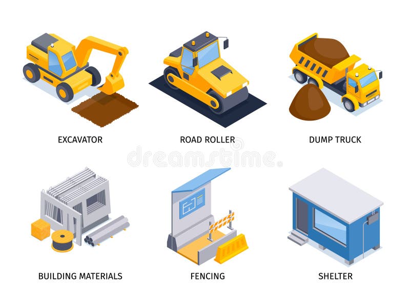 Construction Compositions in Isometric View Stock Image - Image of ...
