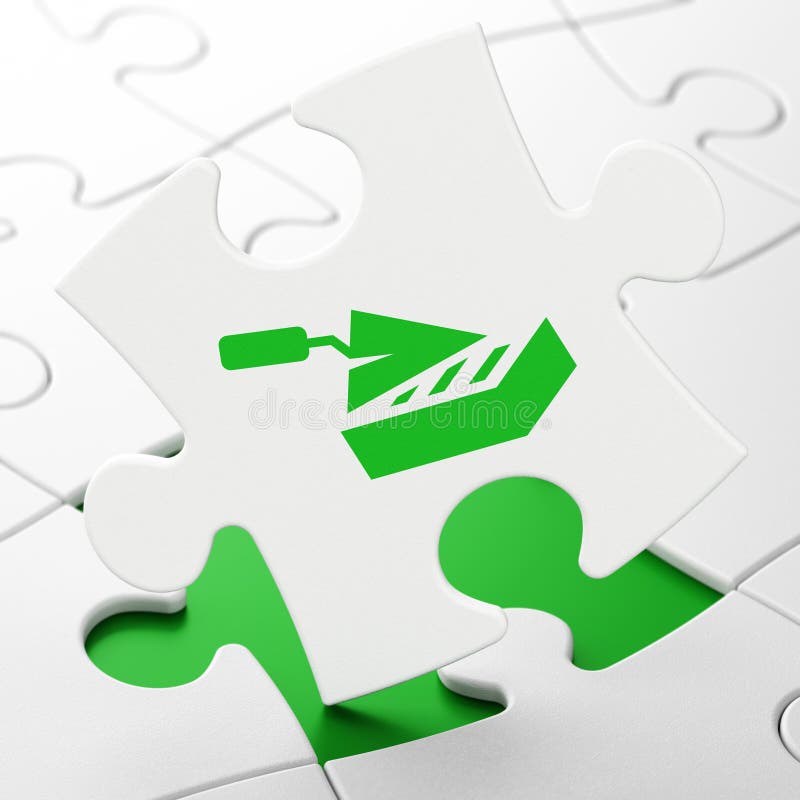 Construction Concept: Brick Wall on Puzzle Background Stock ...