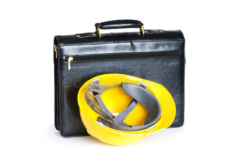 Construction Concept - Case and Hard Hat Stock Photo - Image of ...