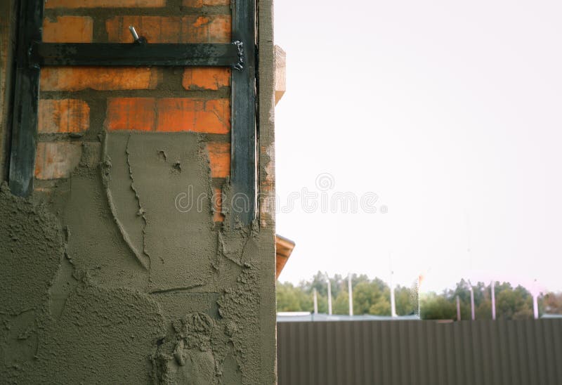 Construction Concept. Cement Plaster Stock Image - Image of ...