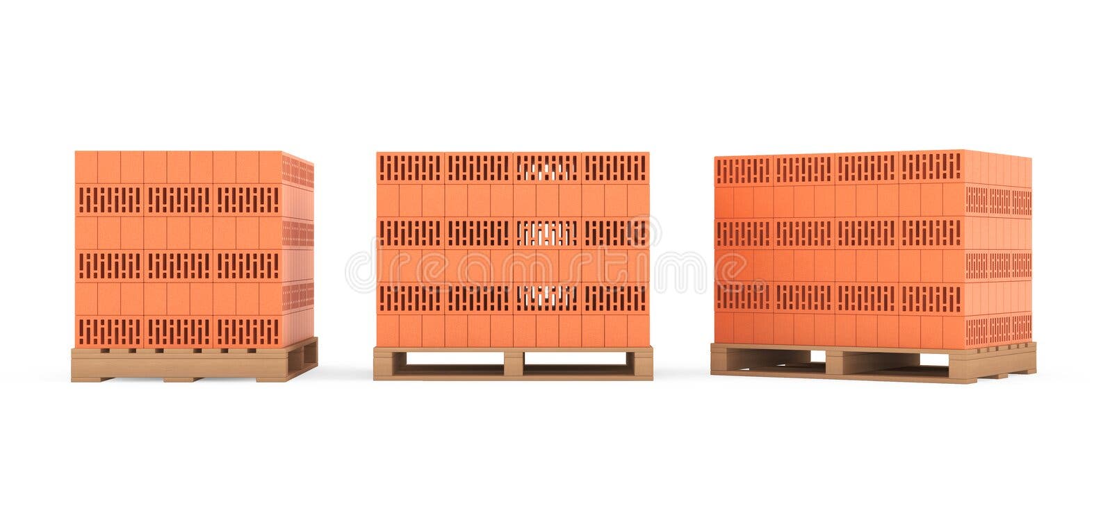 Pallets with Red Ceramic Bricks on the Roof of a Building Under ...