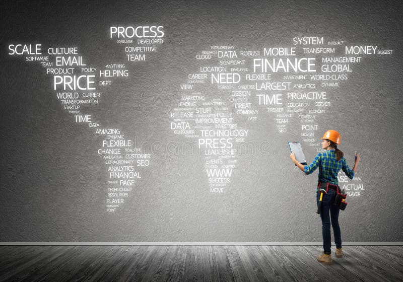 Construction Concept and Globalization Stock Photo - Image of network ...