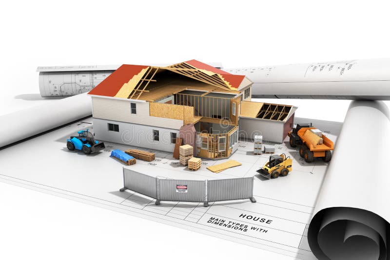 House Construction Process Render Stock Illustrations – 696 House ...