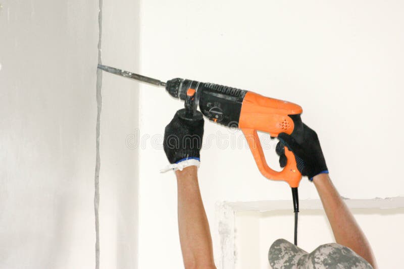 Construction Concept. Puncher Stock Photo - Image of modern, electric ...