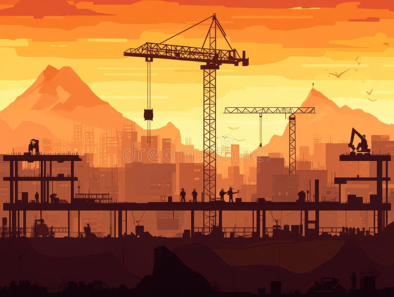 Construction Concept,Construction Workers Discussing Building Progress ...