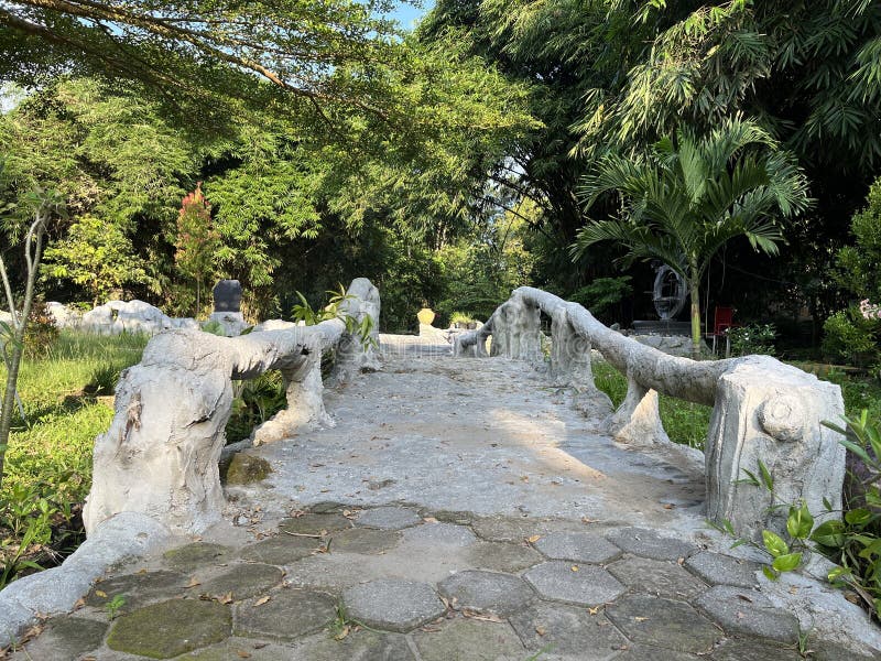 Concrete Bridge with Handrail on the Both Side in the Park Stock Image ...