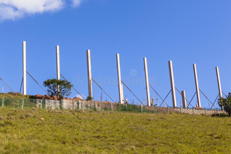 Construction Concrete Columns Stock Photo - Image of structure, factory ...