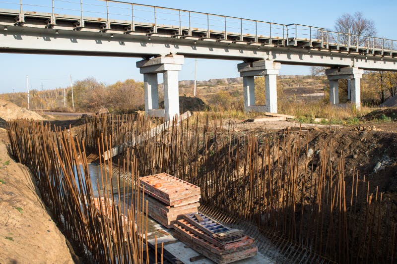 Construction of the Concrete Foundation of the Support Next To the ...