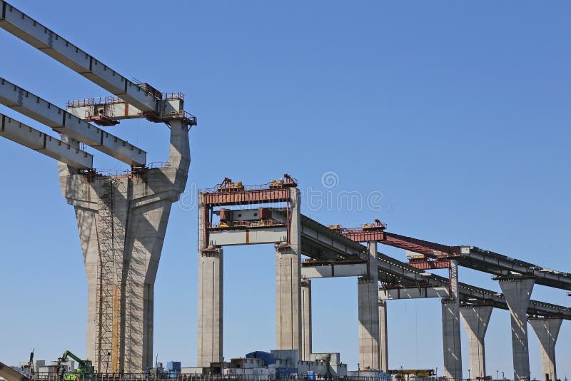 Construction of Concrete High Speed Way Stock Image - Image of outside ...