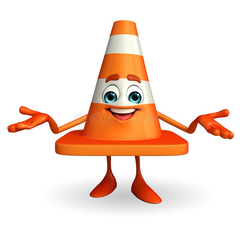 Angry Road cone cartoon stock illustration. Illustration of agression ...