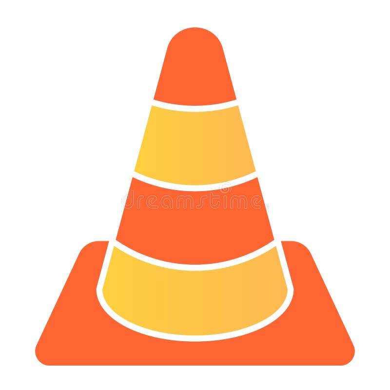 Construction Cone Flat Icon. Road Cone Color Icons in Trendy Flat Style ...