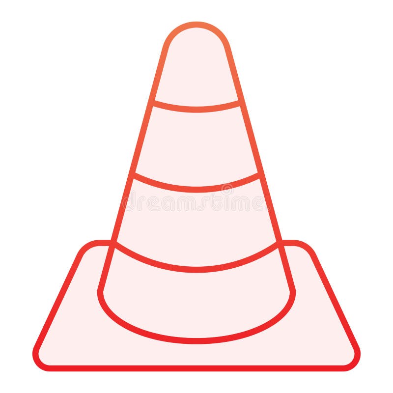 Construction Cone Flat Icon. Road Cone Red Icons in Trendy Flat Style ...