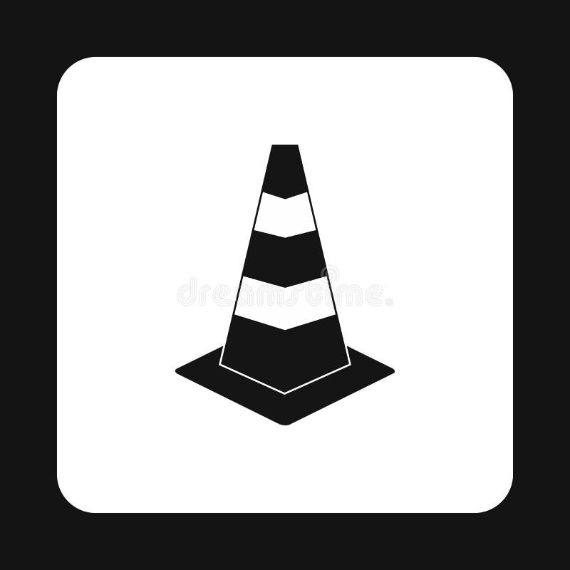 Construction Cone Icon, Simple Style Stock Vector - Illustration of ...