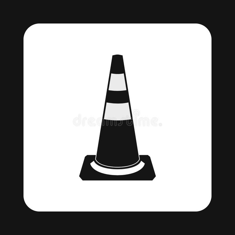 Construction Cone Icon, Simple Style Stock Vector - Illustration of ...
