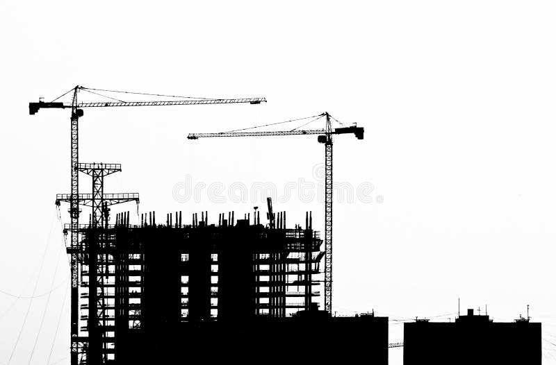 Tower Block Illustration Highrise Construction Site Vector Stock ...