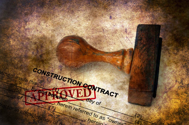 Construction Contract - Approved Grunge Concept Stock Image - Image of ...