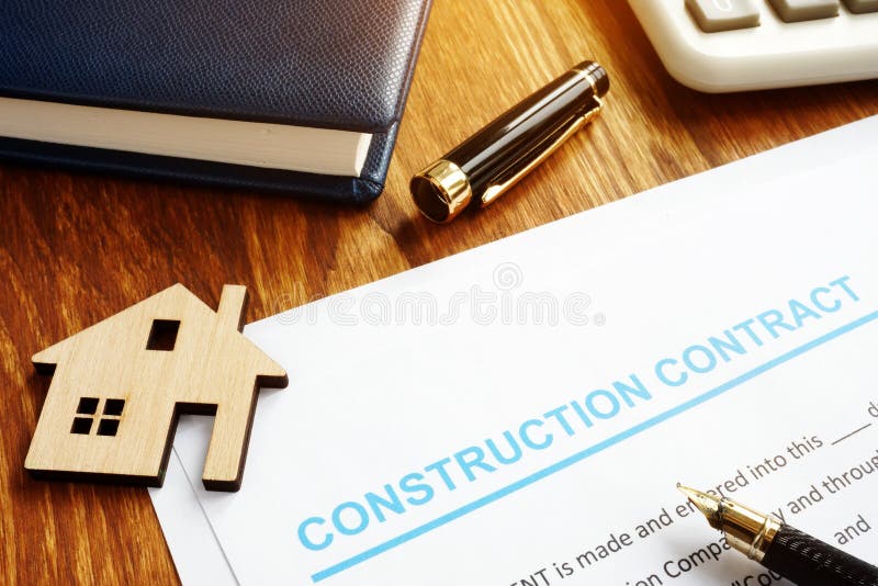 Construction Contract, Model of House. Stock Image - Image of model ...
