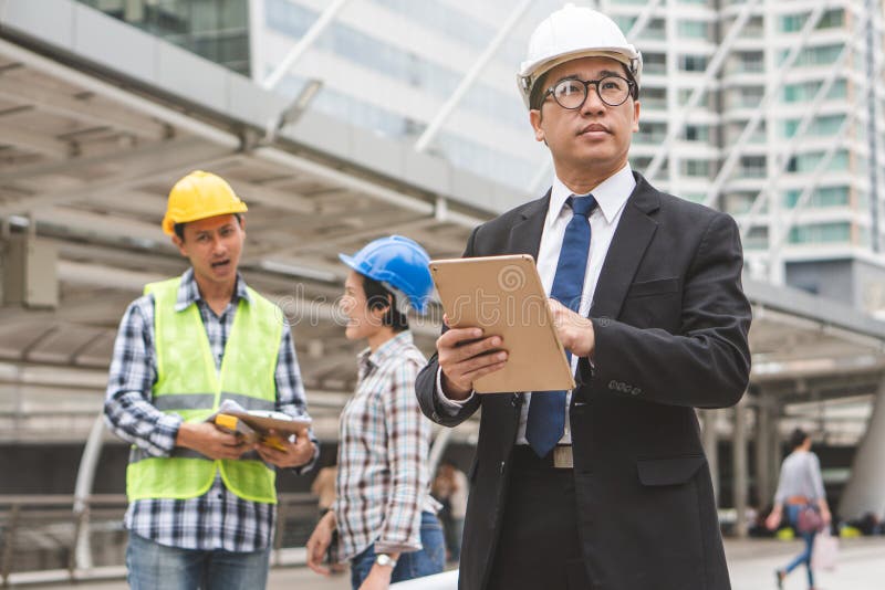 Construction and Contractor Team Working Together. Project Manager ...