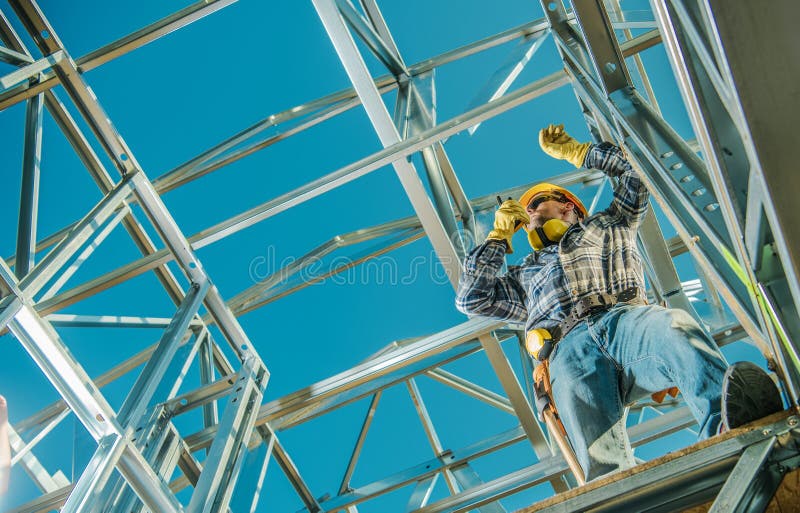 Construction Contractor Worker with Radio in His Hands Stock Photo ...