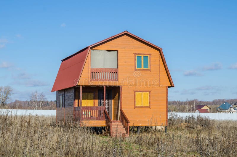 Construction of a Country House Stock Photo - Image of balcony ...