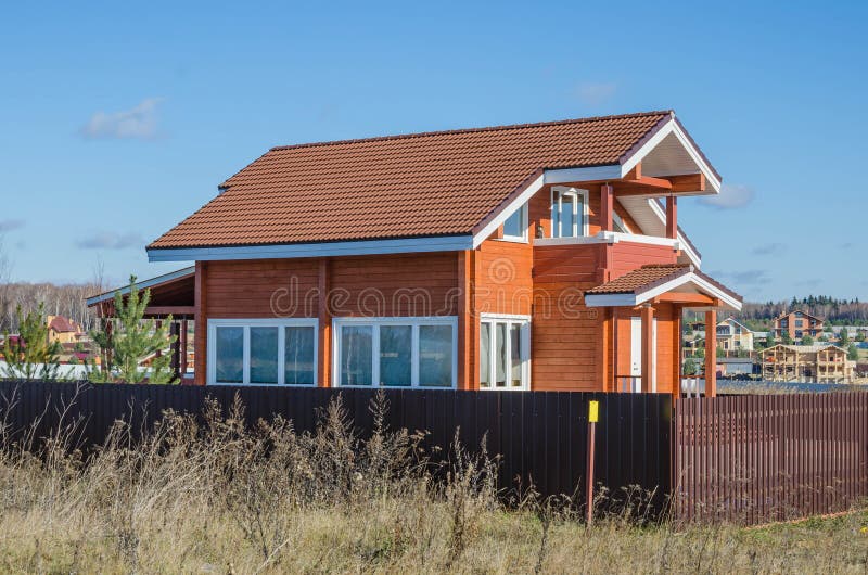 Construction of a Country House Stock Image - Image of porch, base ...