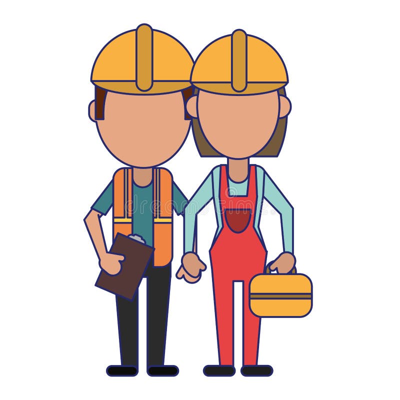 Construction Workers Avatars Stock Vector - Illustration of profession ...