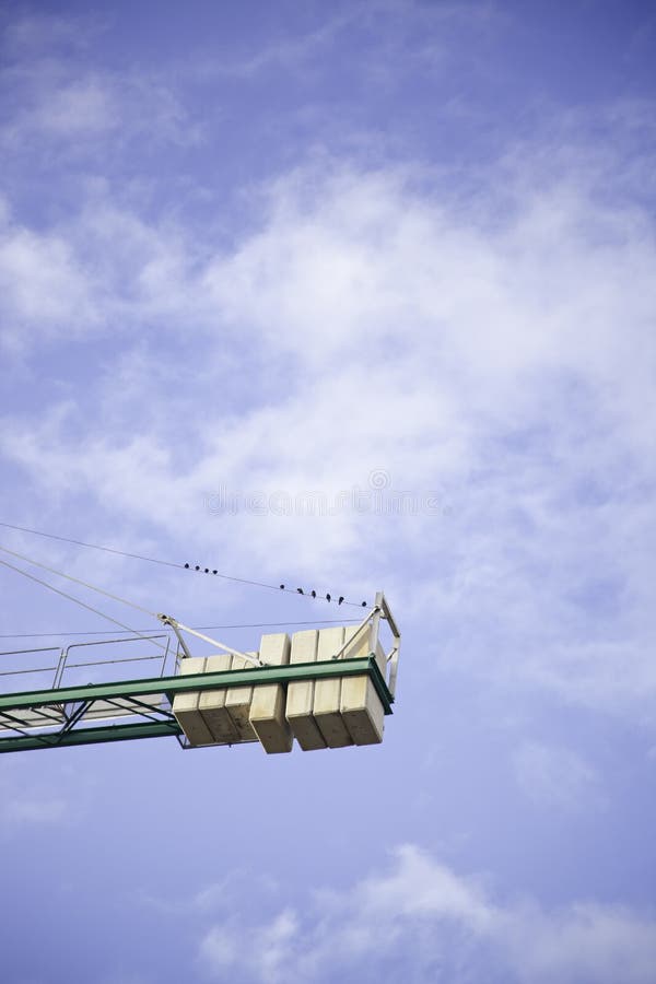 Construction Crane with Birds Stock Photo - Image of feathers, lifting ...