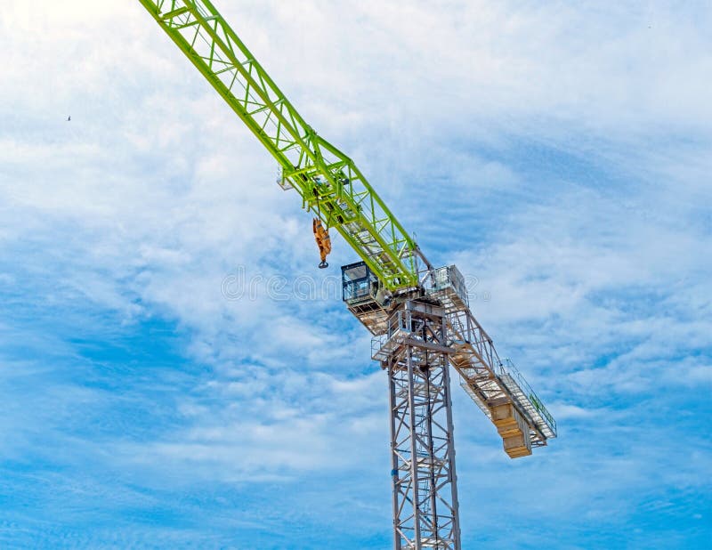 Construction Crane at Blue Sky Background Stock Image - Image of high ...