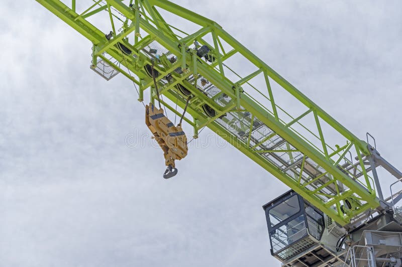 Construction Crane at Blue Sky Background Stock Image - Image of cargo ...