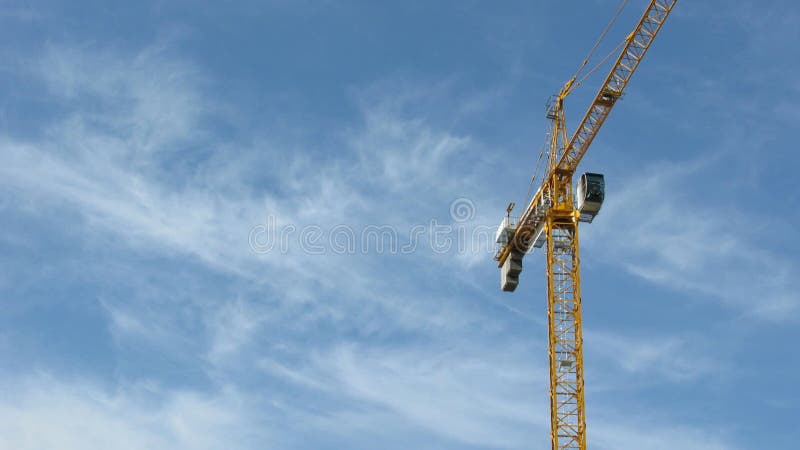 Construction Crane with Boom on Blue Stock Footage - Video of project ...
