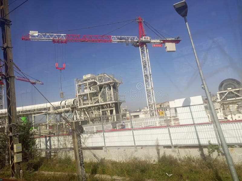 Construction crane editorial photo. Image of crane, dusk - 243990691