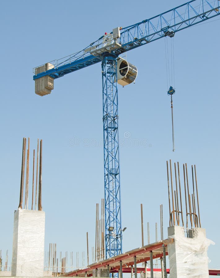 Construction Crane - Building a House Stock Photo - Image of industry ...