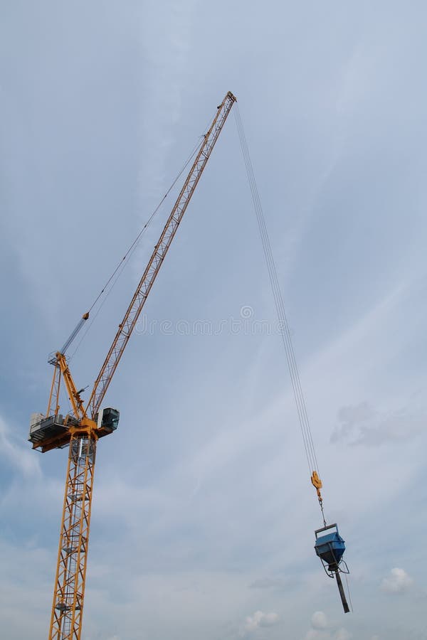 Construction Crane. stock image. Image of hoist, wind - 158148727