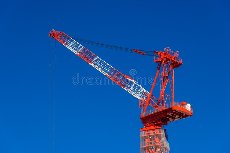 Construction crane at work stock image. Image of fixed - 139880927