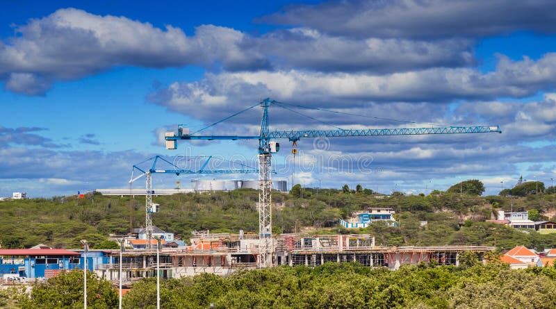 Construction Crane in Curacao Stock Photo - Image of travel, tropical ...
